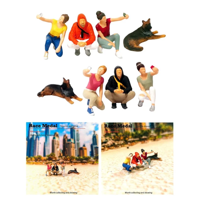 REALISTIC 1/64 PAINTED Figures Diorama Scene Layout Car Model Figurines ...