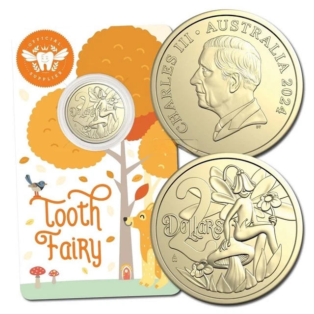 ROYAL AUSTRALIAN MINT 2024 Two Dollar $2 Tooth fairy Coin Carded EUR 21 ...