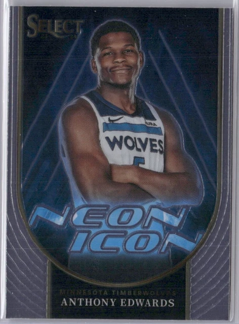 ANTHONY EDWARDS 2023-24 Panini Select Neon Icon Base #5 Minnesota lupi ...