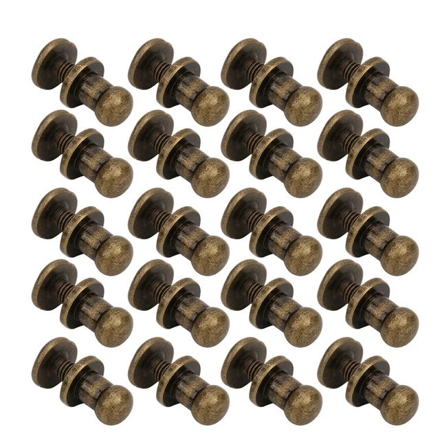 20 SETS SCREW Nail Rivet Copper Round Head Bolt Spot Screwback ...