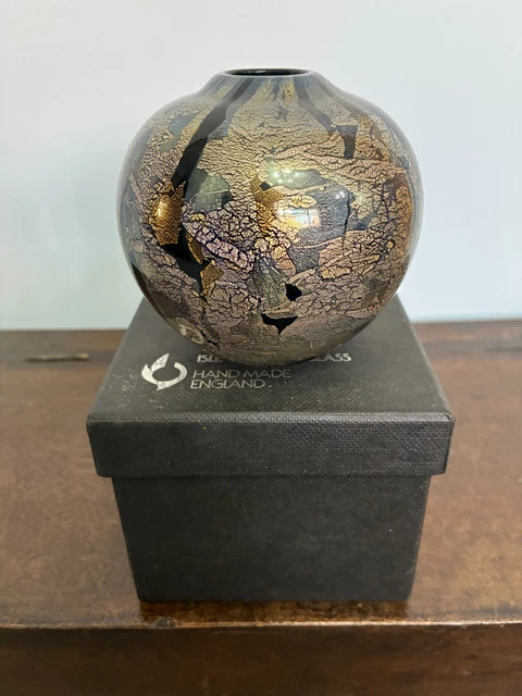 ISLE OF WIGHT studio glass vase, Azurene Collection, with certificate ...