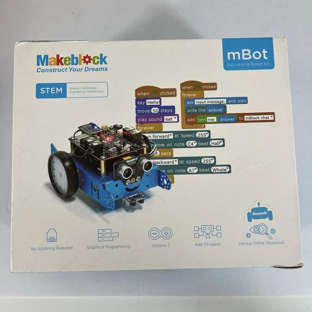 MAKEBLOCK MBOT V1.1 Blue (Bluetooth Version) EDUCATIONAL ROBOT KIT Stem ...