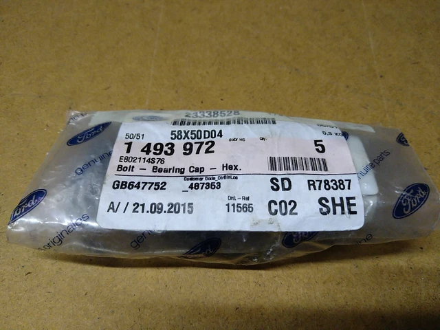 GENUINE FORD TRANSIT MK4 Rear Axle Bearing Cap Bolts x3 1493972 ...