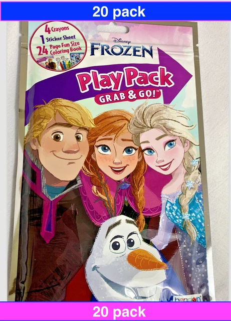 20 PACK FROZEN Grab & Go Play Pack Anna Yellow Pink Cover Party Favor ...