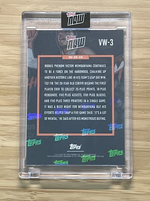 VICTOR WEMBANYAMA 2024 TOPPS NOW Rookie Card VW-3 History For Wemby ...