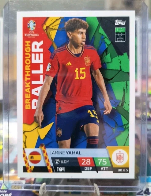 LAMINE YAMAL TOPPS EURO 2024 Breakthrough Baller Card # BB U 5. Nuovo ...