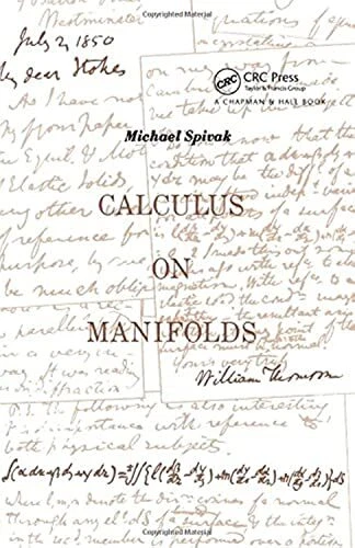 MICHAEL SPIVAK - Calculus On Manifolds A Modern Approach To Classica ...