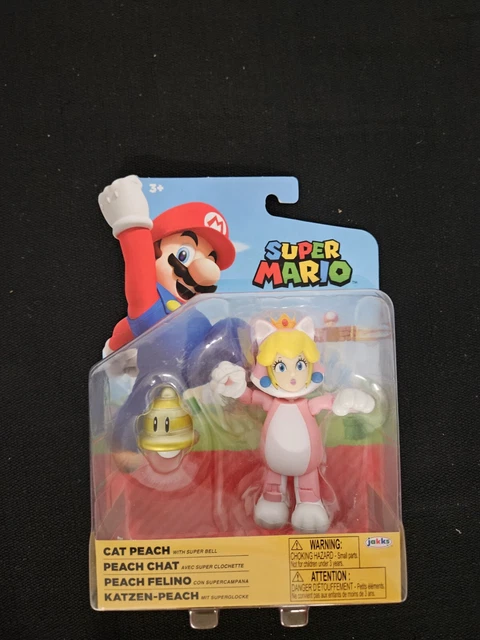JAKKS PACIFIC NINTENDO Super Mario Bros Cat Princess Peach 4” Action ...
