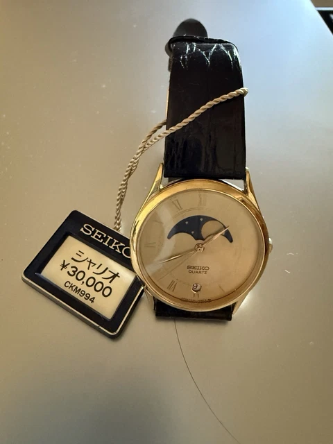 SEIKO MOON PHASE Watch Module 7434-7000 New Old Stock Original Band ...