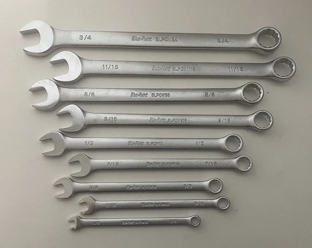 BLUE POINT AF Imperial Spanner Set 1/4"-3/4" 9pc Set BLPCW As sold by ...