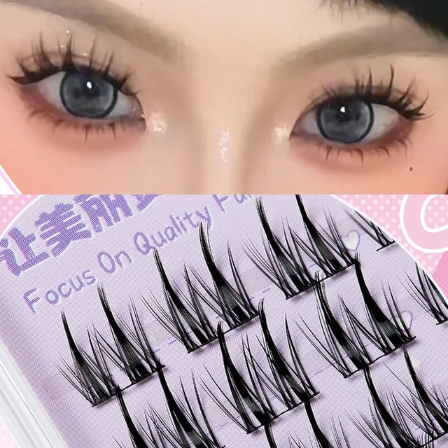 HEAT BONDED DIY Clusters Eyelash Dovetail Segmented Lashes Eyelash ...