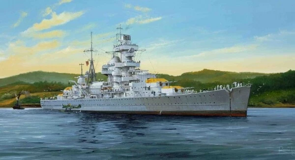 GERMAN HEAVY CRUISER Admiral Hipper 1941 Battleship 1:3 50 Plastique ...