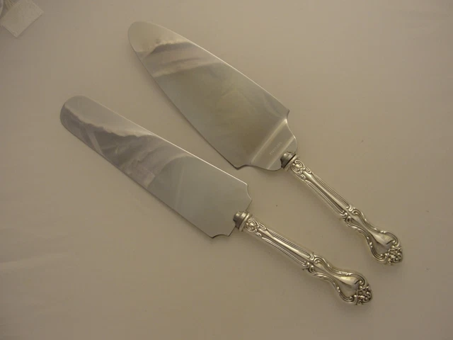 2 STERLING SILVER Handle Cake / Pie Server & Ice Cream Knife Lot *137 ...