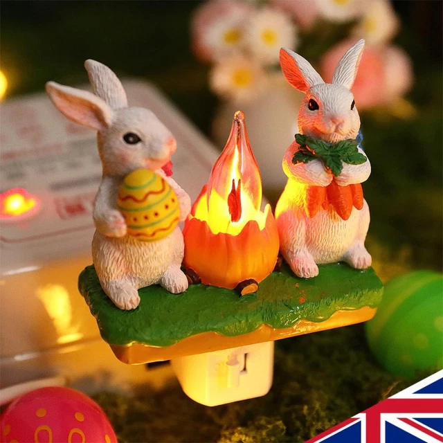 EASTER BUNNY NIGHT Light Tiny Rabbit Lamp Bunny Campfire Flickering ...