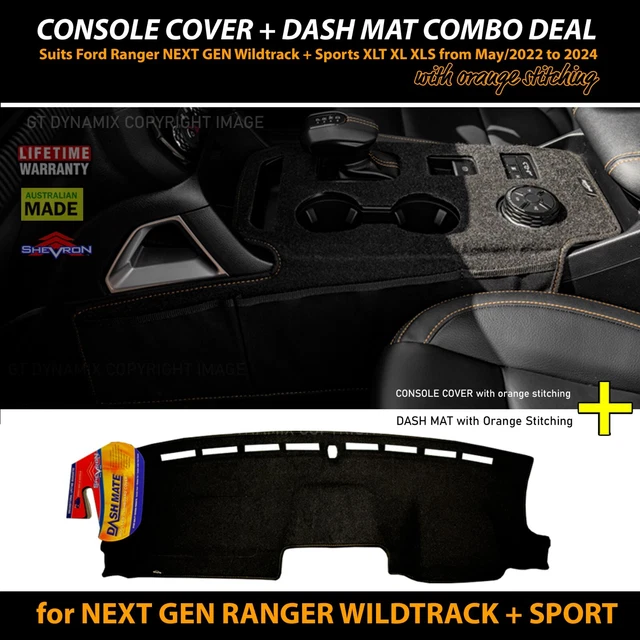 TRANS CONSOLE COVER + DASH MAT NEXT GEN Ranger SPORT +Orange Stitch 5/ ...