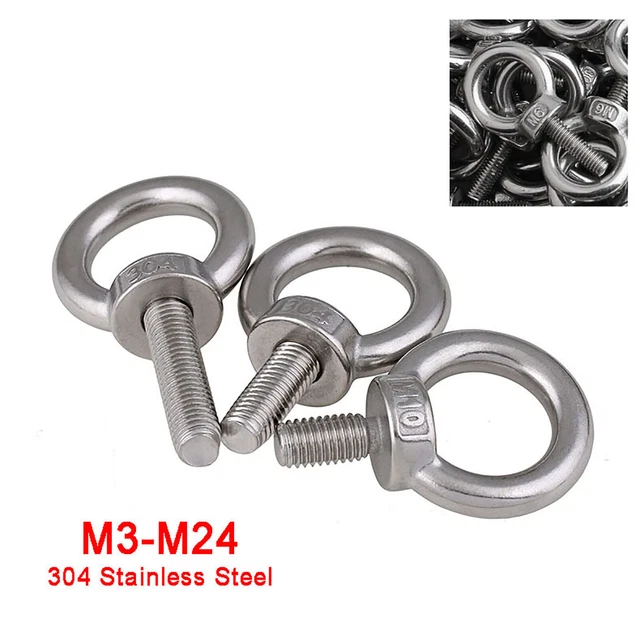 M3 M4 M5 M6 M8 M10 M12 A2 304 Stainless Steel - Lifting Eye Bolts Metric Thread EUR 1,73 ...