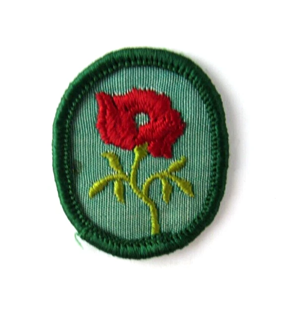 NEW 1963 RED ROSE, Girl Scout TROOP CREST Pretty Flower PATCH Insignia ...