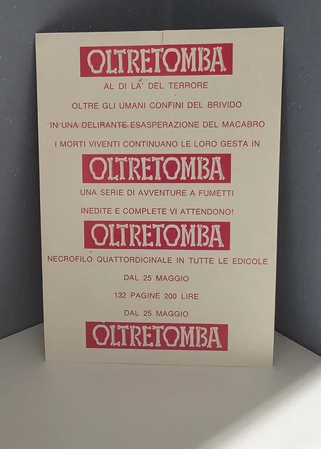 OLTRETOMBA RARA CARTOLINA/VOLANTINO pubblicitario gadget Ediperiodici ...
