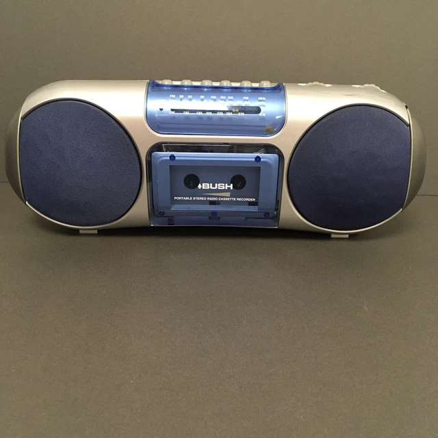 VINTAGE BUSH PORTABLE Radio Cassette Recorder FM/AM Stereo Battery Boom ...