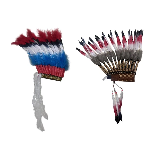 AMERICAN CHIEF INDIAN Native Hat Feather Headdress for Fancy Dress ...