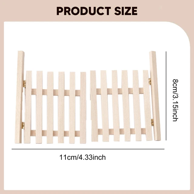 MINIATURE WOODEN GATE Wood Craft Mini Gate Unpainted Tiny Fairy Garden ...