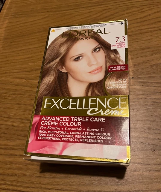 L'OREAL EXCELLENCE CREME Hair Colour Shade 7.3 Natural Dark Golden ...