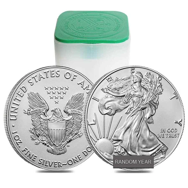ROLL OF 20 - 1 oz Silver American Eagle $1 Coin BU (Random Year) EUR 602,45 - PicClick FR