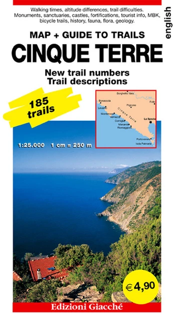CINQUE TERRE MAP. Guide To Trails. 185 Trails 1:25.000 EUR 4,90 ...