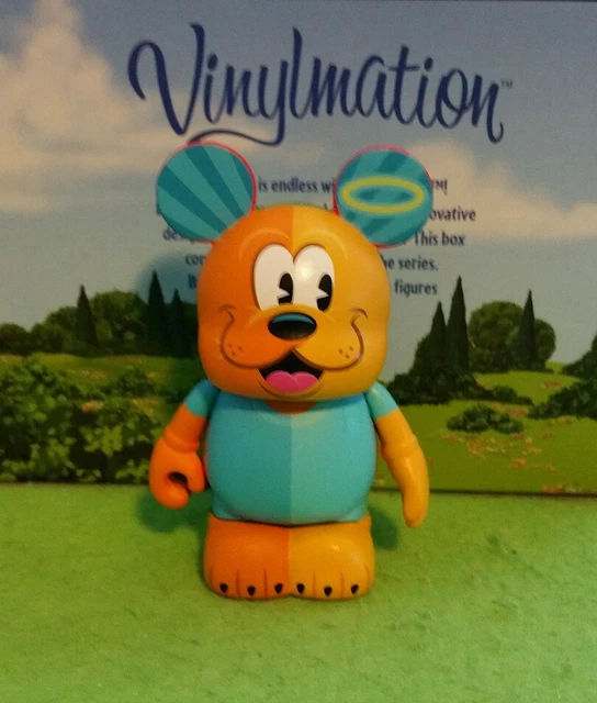 DISNEY VINYLMATION 3& Park Set 2 Designer Series Pluto Angel Devil $9. ...