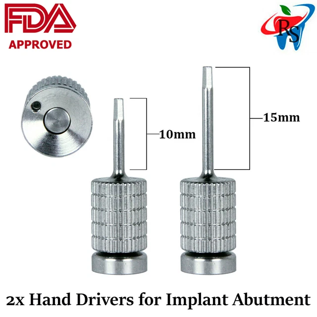2X DENTAL IMPLANT Abutment Stainless Steel Screw Hand Driver 1.25mm FDA ...