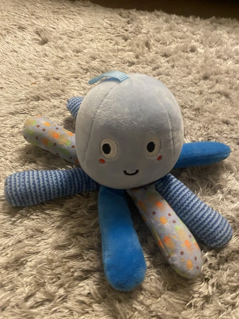 OCTOPUS SOFT TOY Stuffed Teddy Baby Toddler Blue Comfort Teething Tags ...