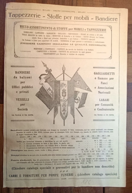 UPHOLSTERY, FLAGS, LIVING And Bedroom/Pranzo-Milano 1924 Catalogue N ...