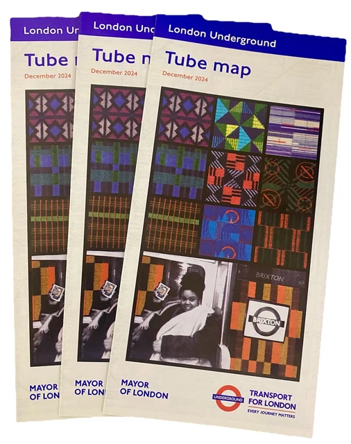 NEW CURRENT LATEST x2 December 2024 TfL London Underground Tube Map ...
