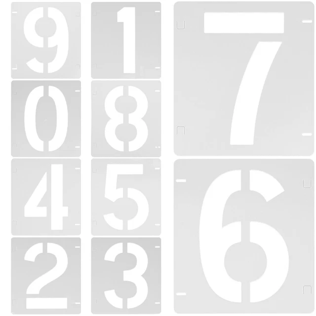 10 SHEETS NUMBER Stencil Drawing Stencils Digital DIY Child Manual £5. ...