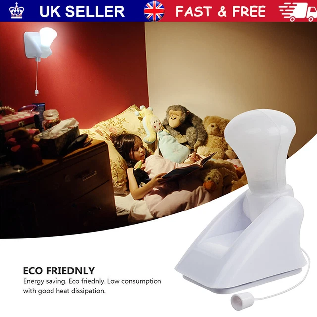 LED BULB HANDY Stick On Wall Mount Cordless Pull Cord Cupboard Room ...