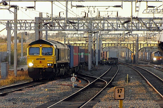 C3 6X4 GLOSSY Photo Freightliner Class 66 66593 @ Nuneaton £1.00 ...