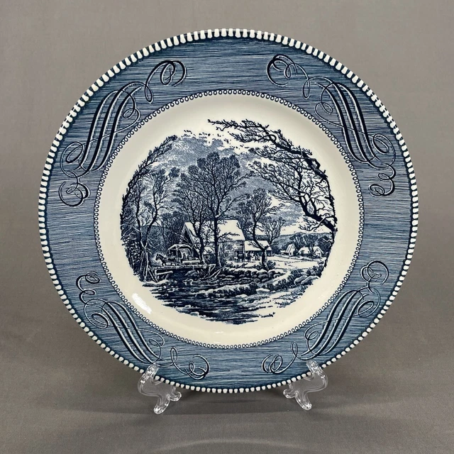 ROYAL CURRIER AND Ives Blue Dinner Plate 10" Old Grist Mill USA ...