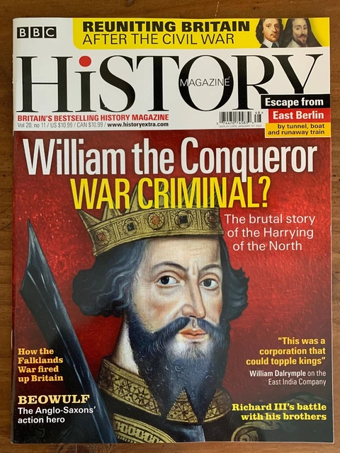 BBC HISTORY MAGAZINE 2020 William The Conqueror WAR CRIMINAL Reuniting ...