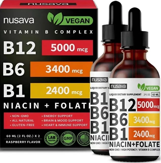 VITAMIN B12 AND B6 Liquid Drops, B12 Sublingual Vitamin B Complex B 12 ...