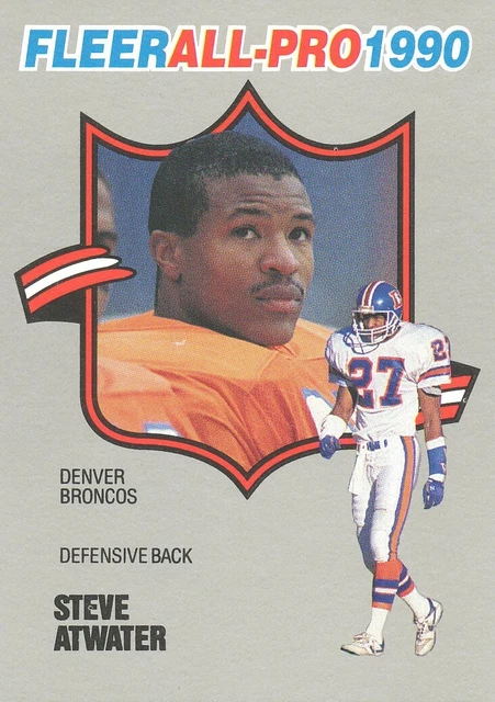 FLEER ALL-PRO STEVE Atwater INSERT BRONCOS Arkansas RAZORBACKS HOF EUR ...