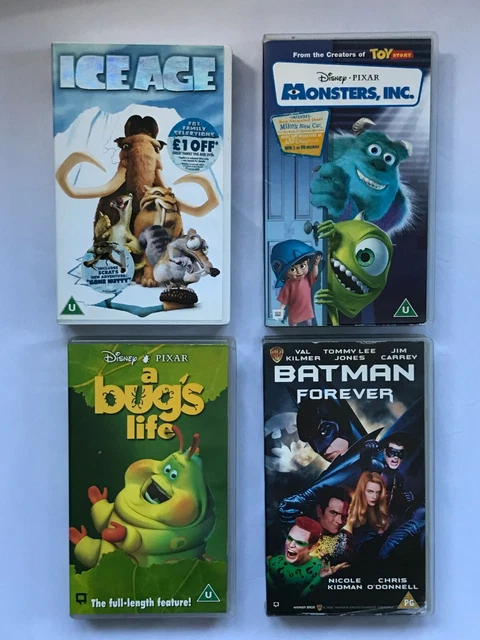 CHILDRENS VHS FILM Collection - Bugs Life, Ice Age, Monsters Inc ...