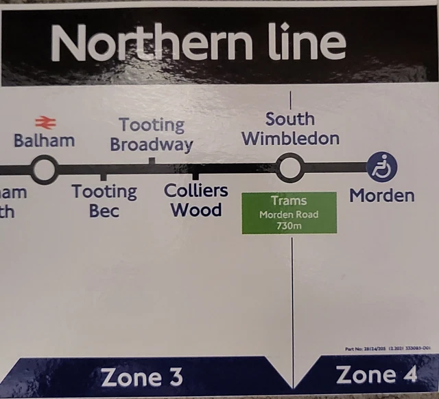 ORIGINAL TUBE MAP London Underground Northern Line Interior Carriage ...