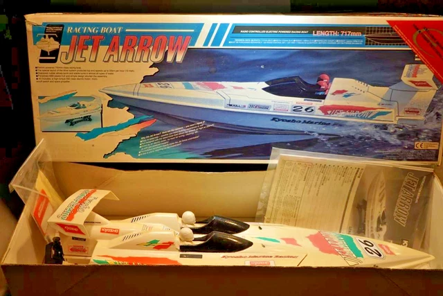 VINTAGE KYOSHO SPEEDBOAT Jet Arrow with electric motor in original box ...