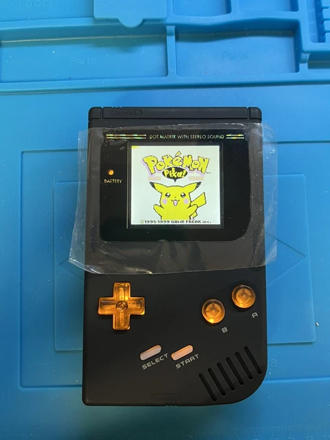MODDED CUSTOM BUILT Original Game Boy DMG-01 - Pearl Black - Backlit ...