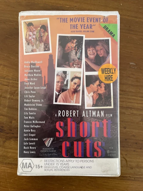 SHORT CUTS VHS Robert Altman, Downey Jr Robbins 1993 Roadshow Big Box ...