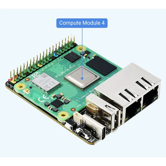 DUAL ETHERNET CM4 Carrier Board for RPI Compute Module 4 Lite EMMC5378 ...