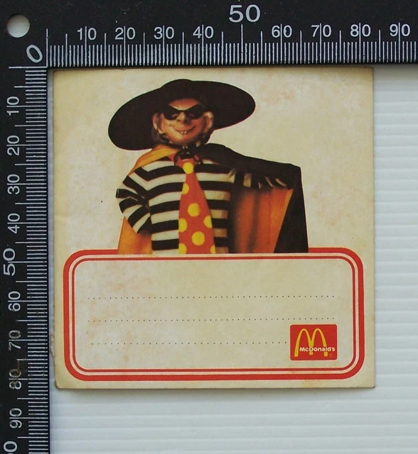 VINTAGE 1980S MCDONALDS AUSTRALIA SCHOOL BOOK NAME TAG ADVERTISING ...