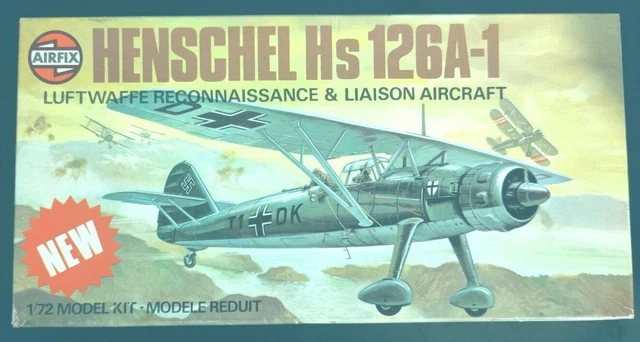 HENSCHEL HE-126, A-1, German Nahaufklärer, Airfix, Scale: 1/72, Kit ...