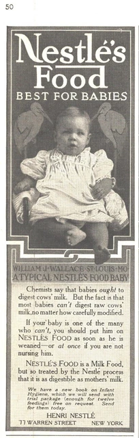 1921 NESTLES BABY Food Milk Antique Print Ad Adorable Baby £9.23 ...
