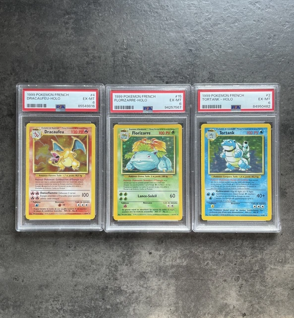 CARTES POKÉMON DRACAUFEU Florizarre Tortank Base Set FR - PSA 6 ...